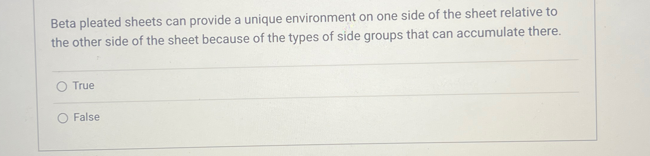 Solved Beta pleated sheets can provide a unique environment | Chegg.com