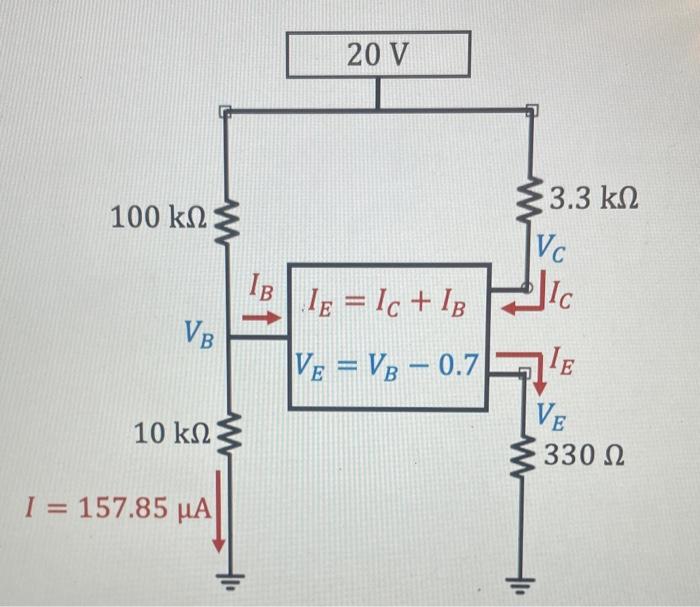Solved (Part 2) For the circuit shown, find IB,IE and IC | Chegg.com