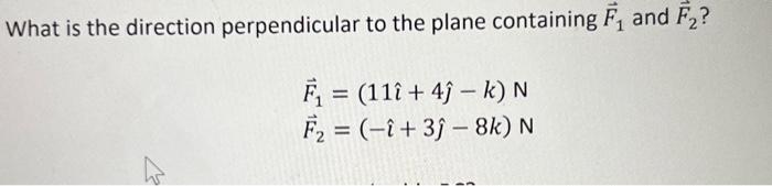 Solved What is the direction perpendicular to the plane | Chegg.com