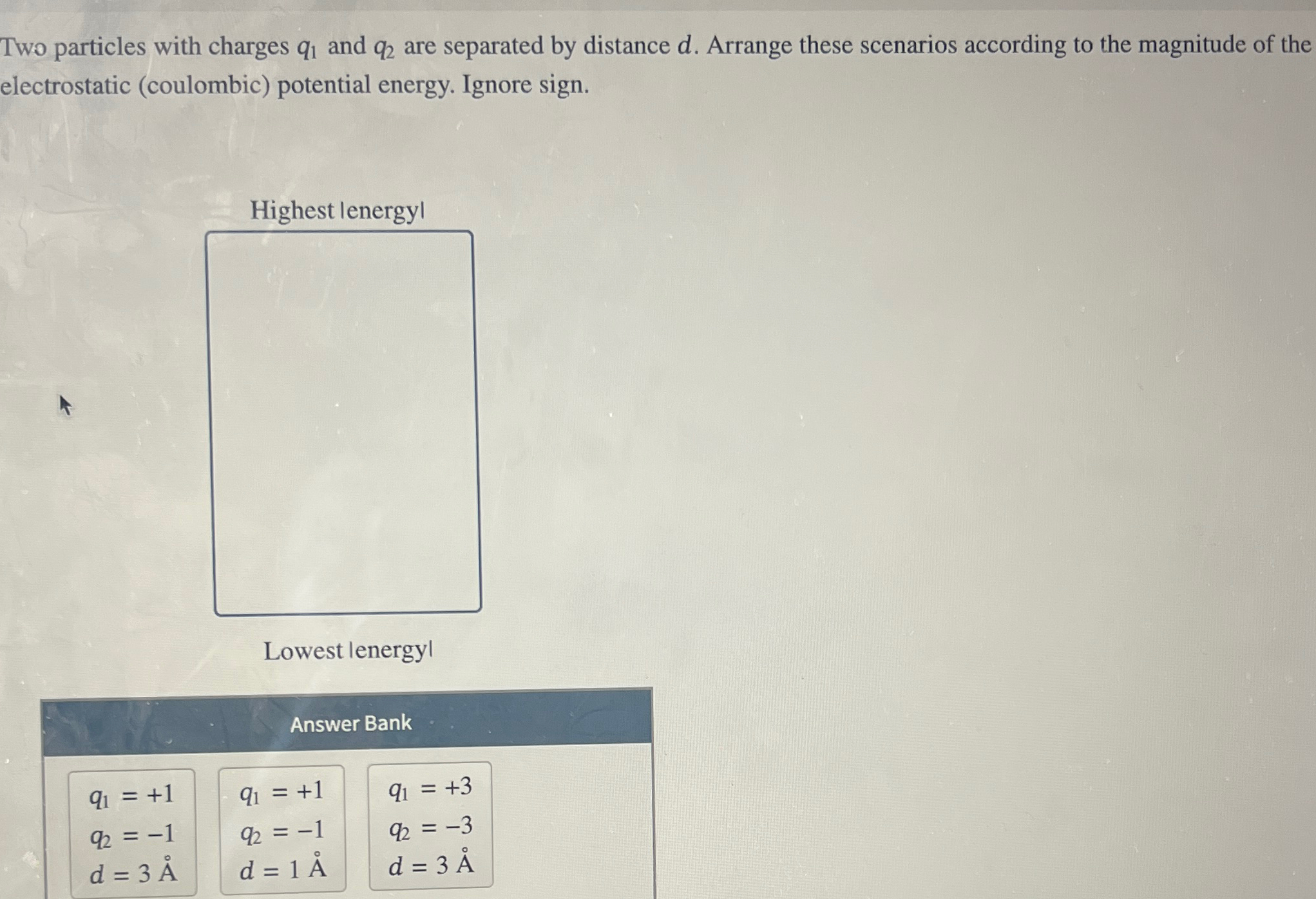 Solved Two particles with charges q1 ﻿and q2 ﻿are separated | Chegg.com
