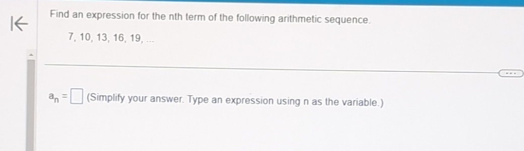 Solved Find an expression for the nth term of the following | Chegg.com