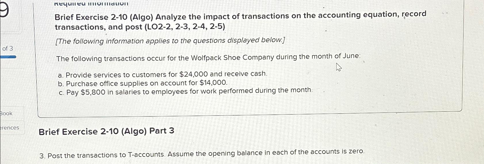 Solved Brief Exercise 2-10 (Algo) ﻿Analyze the impact of | Chegg.com