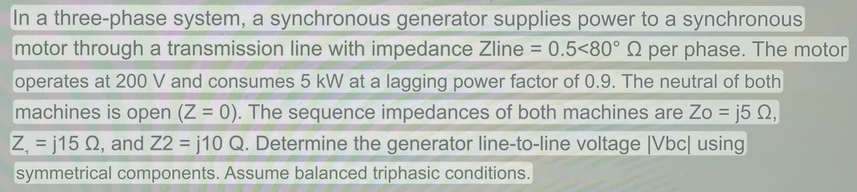 In a three-phase system, a synchronous generator | Chegg.com