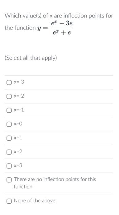 Solved Which value(s) of x are inflection points for the | Chegg.com