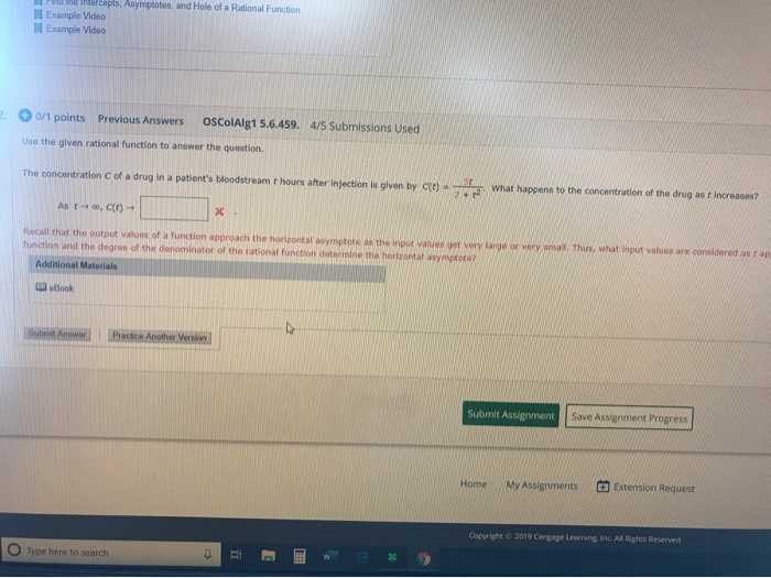 Solved Use the given rational function to answer the | Chegg.com