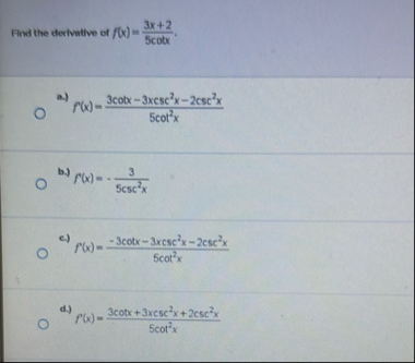 Solved Find the derivative of | Chegg.com