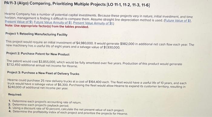 Solved PA11-3 (Algo) Comparing, Prioritizing Multiple | Chegg.com