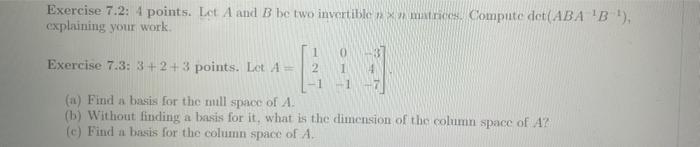 Solved Exercise 7.2: 4 points. Let A and B be two invertible | Chegg.com