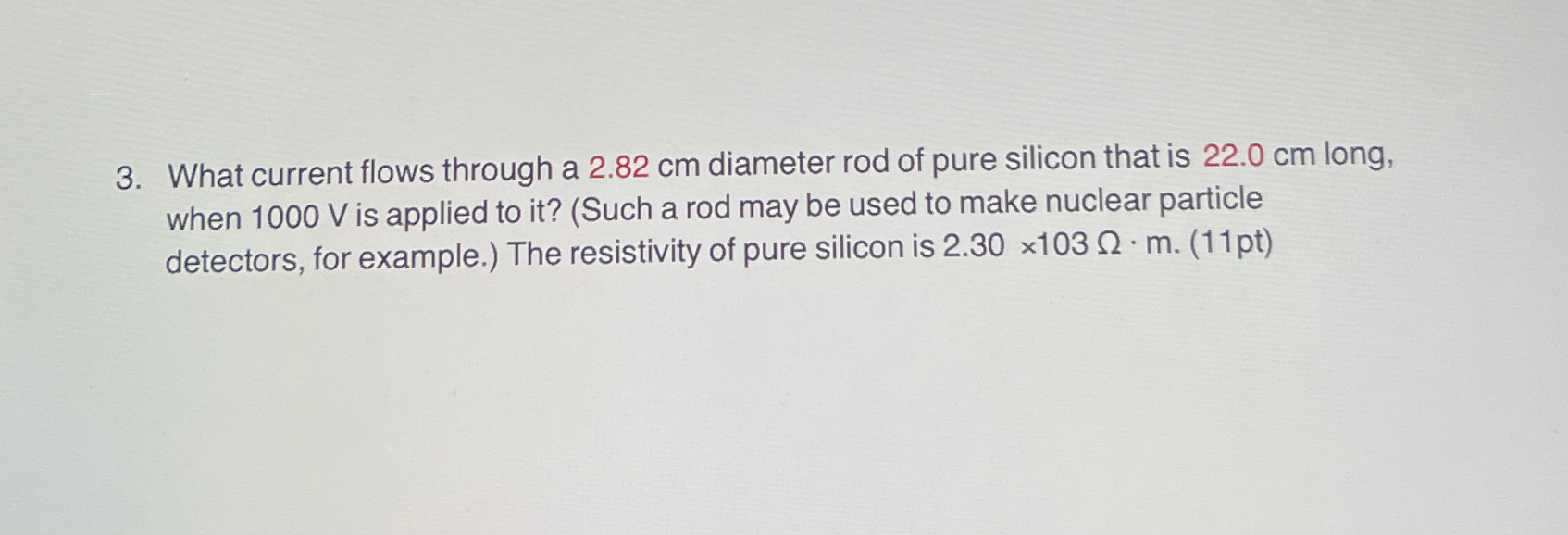 Solved What current flows through a 2.82cm ﻿diameter rod of | Chegg.com