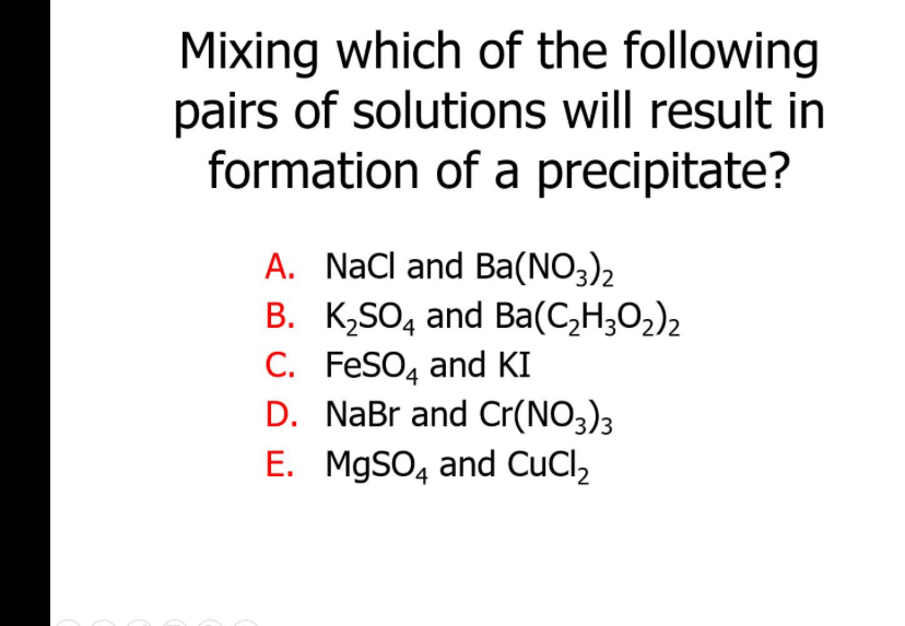 Solved Mixing which of the following pairs of solutions will | Chegg.com