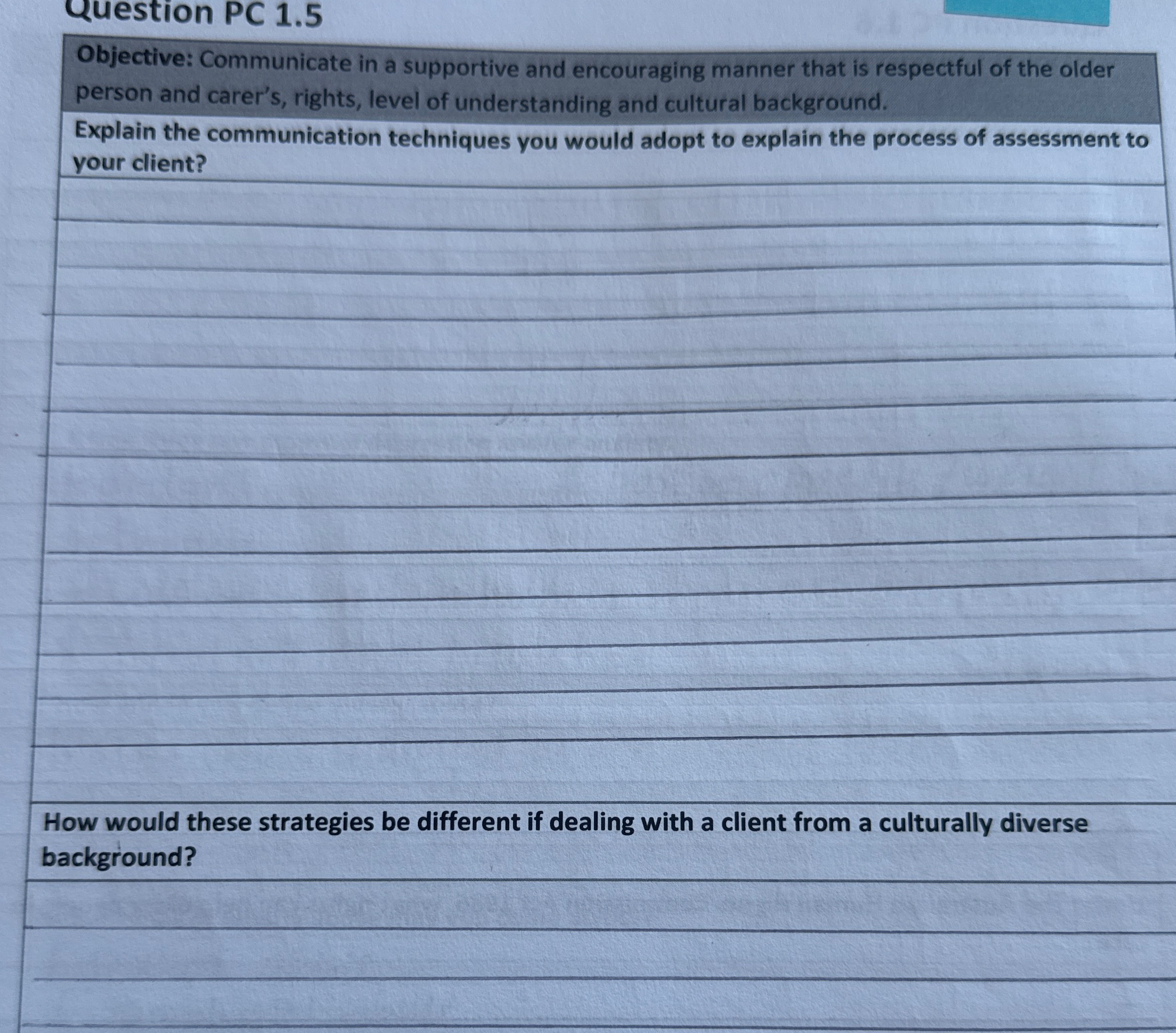 Solved Objective: Communicate in a supportive and | Chegg.com