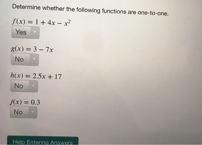 Solved Determine whether the following functions are | Chegg.com