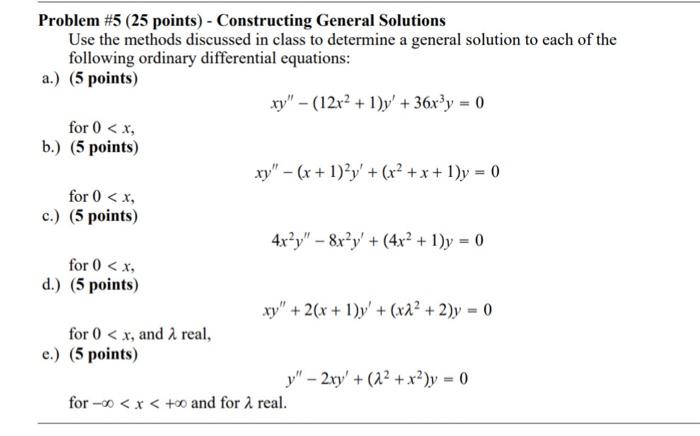 Solved Problem \#5 (25 points) - Constructing General | Chegg.com