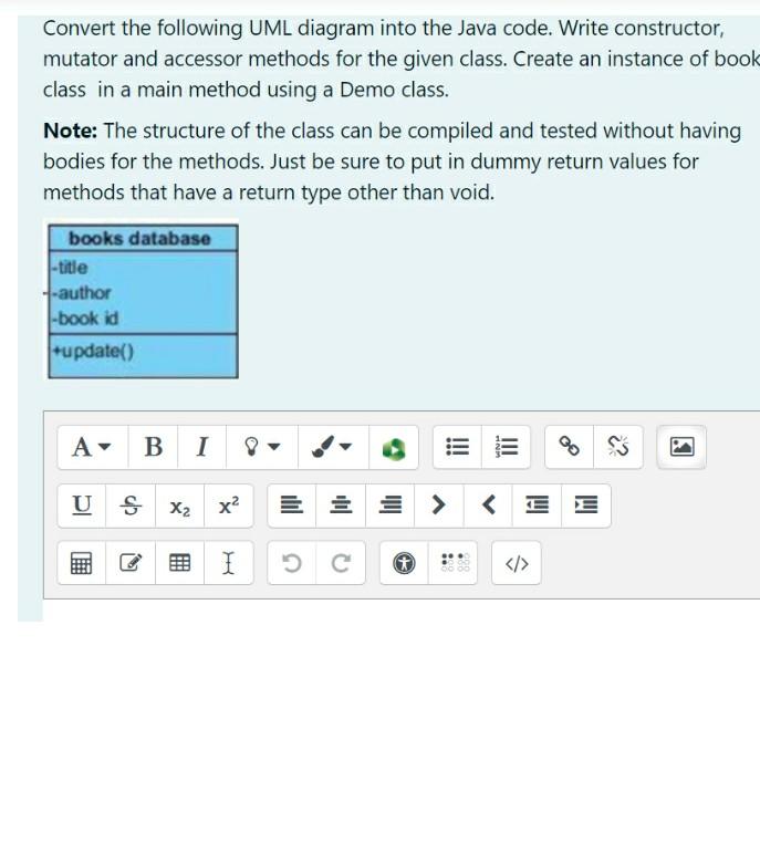 Solved ert the following UML diagram into the Java code. | Chegg.com