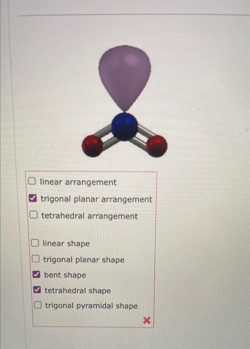 Solved linear arrangement trigonal planar arrangement | Chegg.com