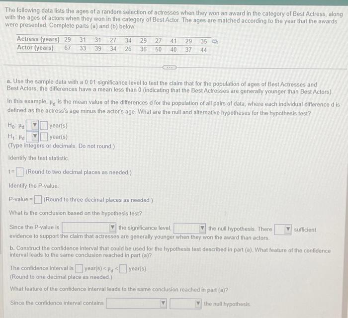 Solved The following data lists the ages of a random | Chegg.com