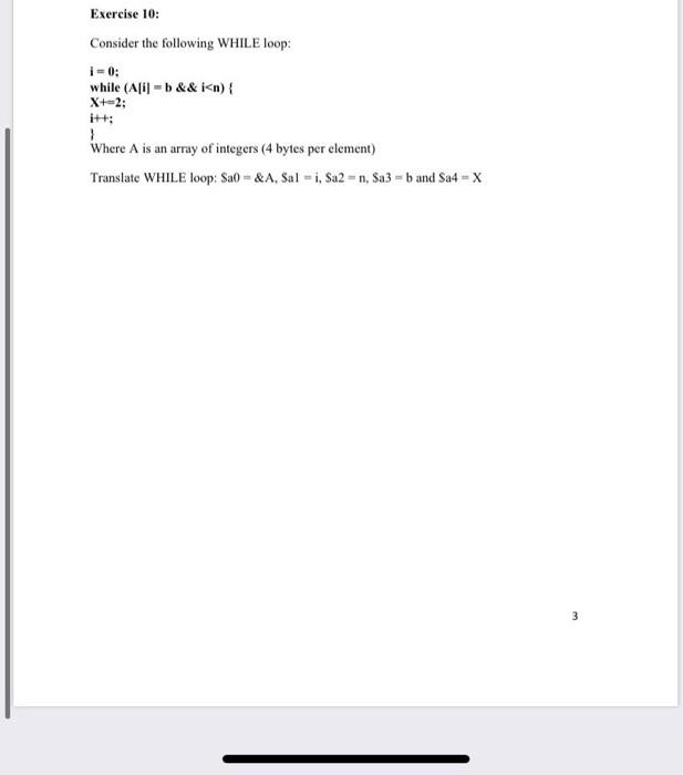 Solved Exercise 10: Consider the following WHILE loop: while | Chegg.com