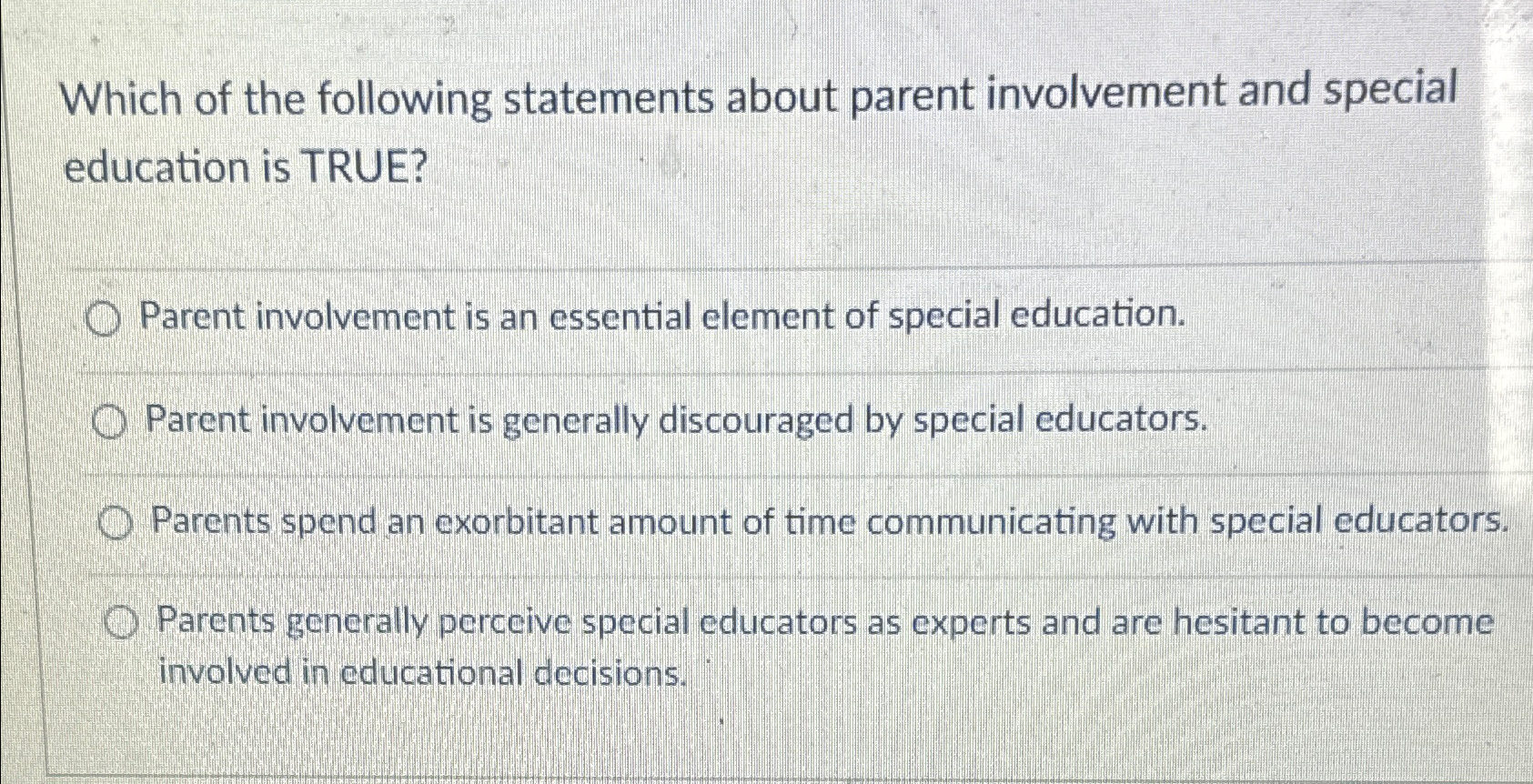 Solved Which of the following statements about parent | Chegg.com