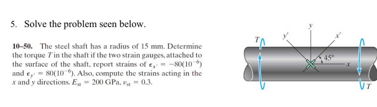 Solved Solve the problem seen below.10-50. ﻿The steel shaft | Chegg.com