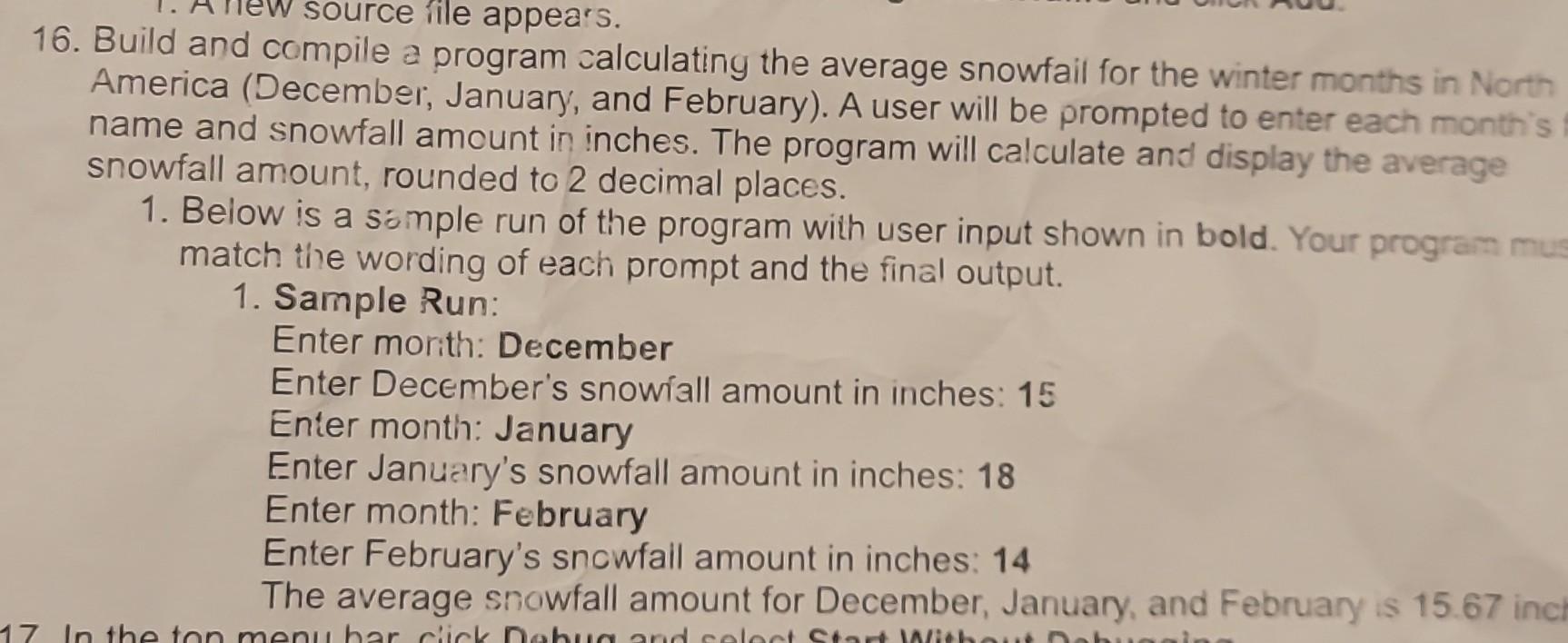 Solved 16. Build and compile a program calculating the | Chegg.com