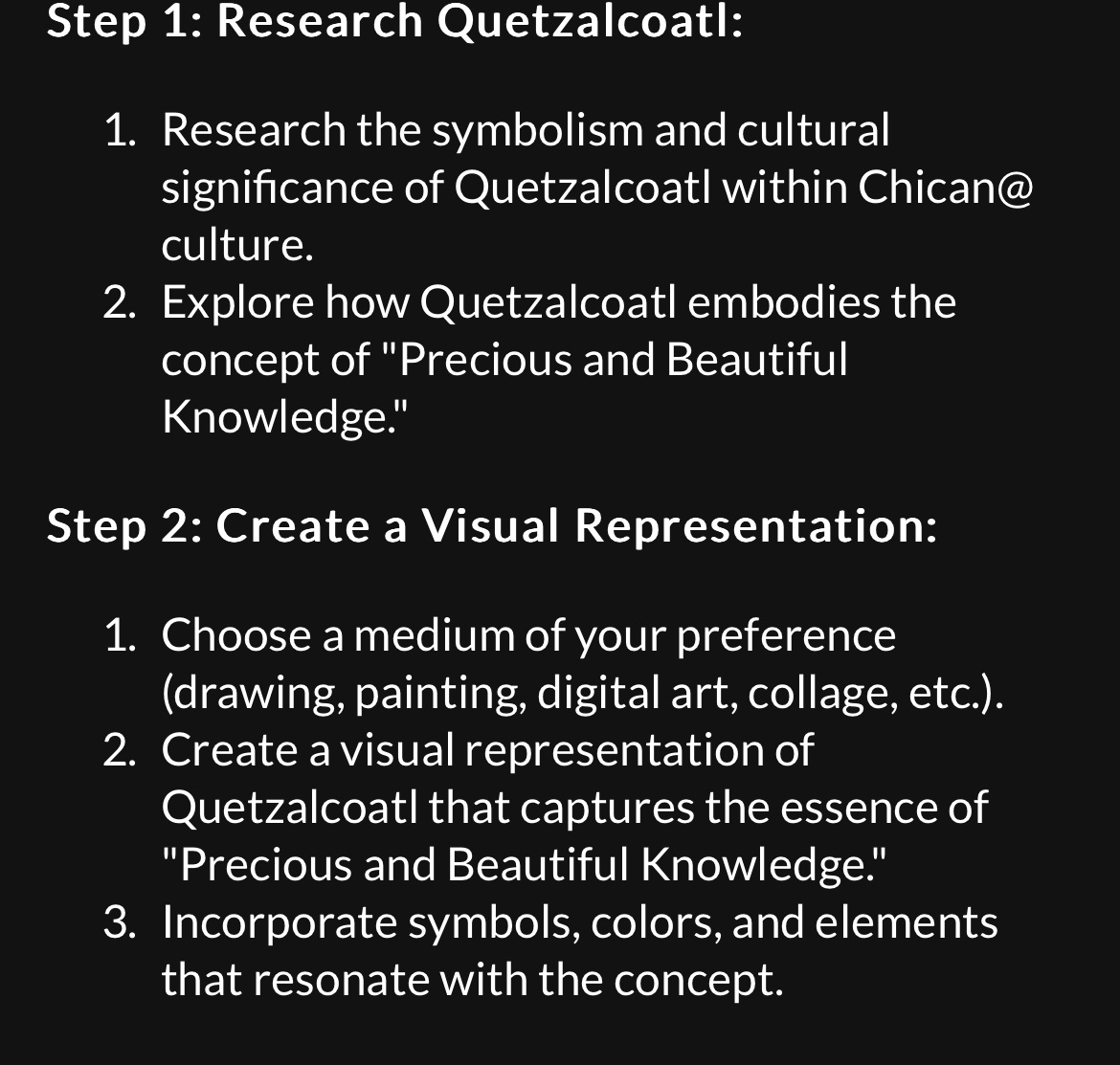 Solved Step 1 Research Quetzalcoatlresearch The Symbolism 
