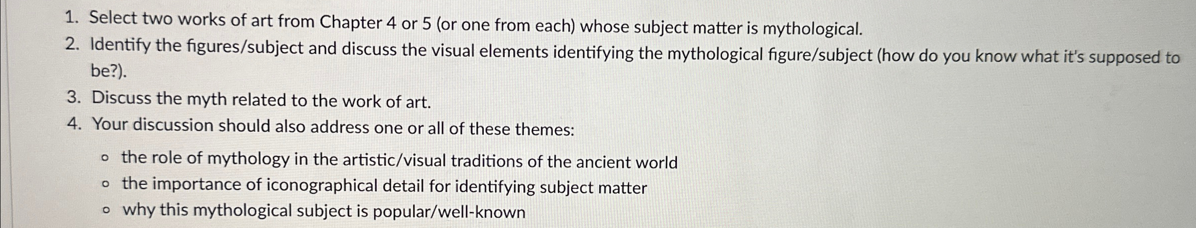 Select two works of art from Chapter 4 ﻿or 5 (or one | Chegg.com