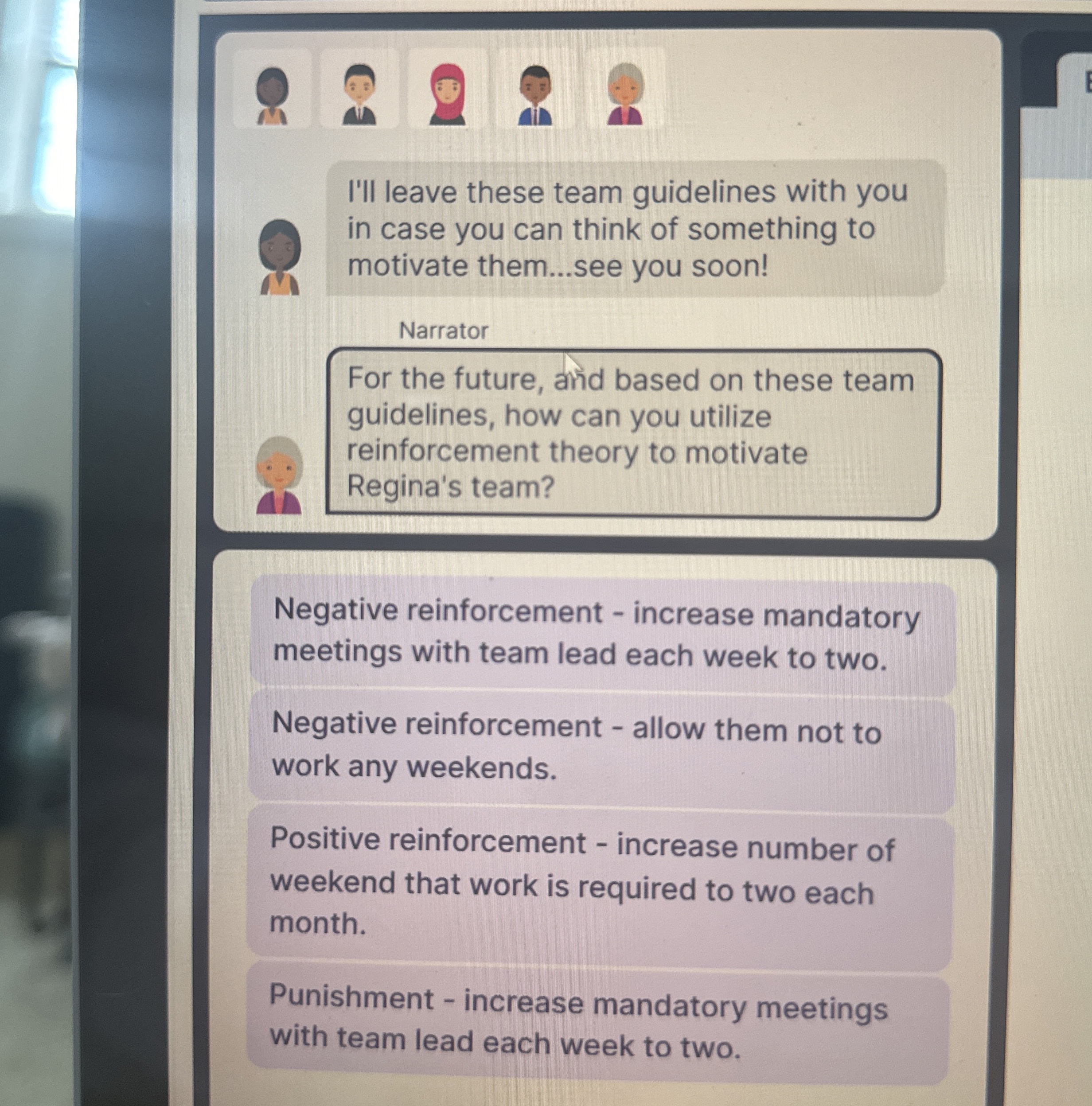 Solved I'll leave these team guidelines with you in case you | Chegg.com