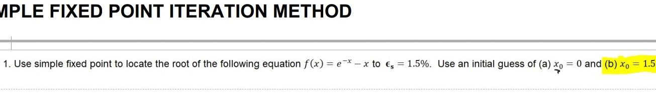 Solved MPLE FIXED POINT ITERATION METHOD 1. Use simple fixed | Chegg.com