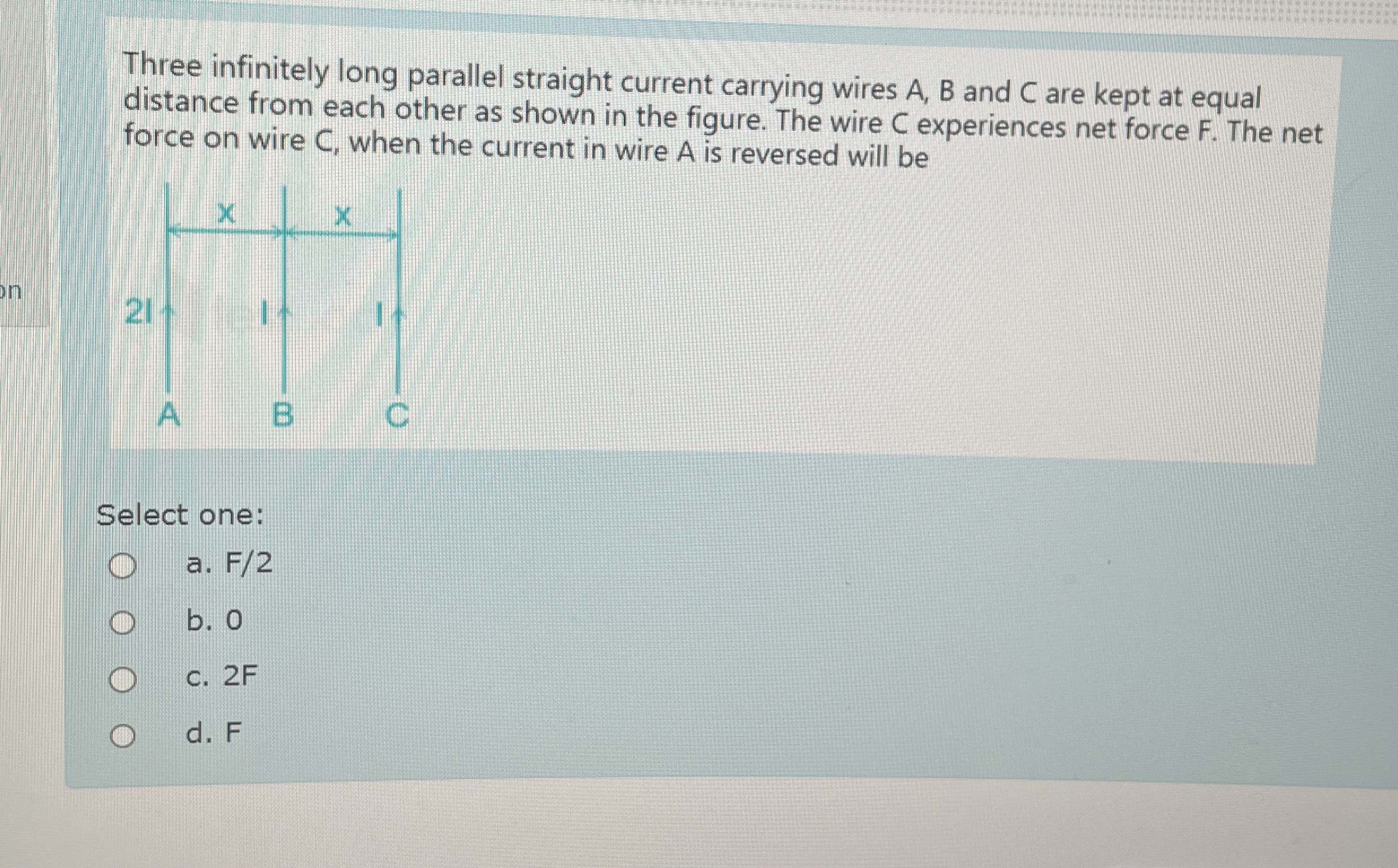 Solved Three infinitely long parallel straight current | Chegg.com