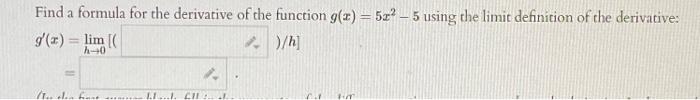 Solved Find a formula for the derivative of the function | Chegg.com