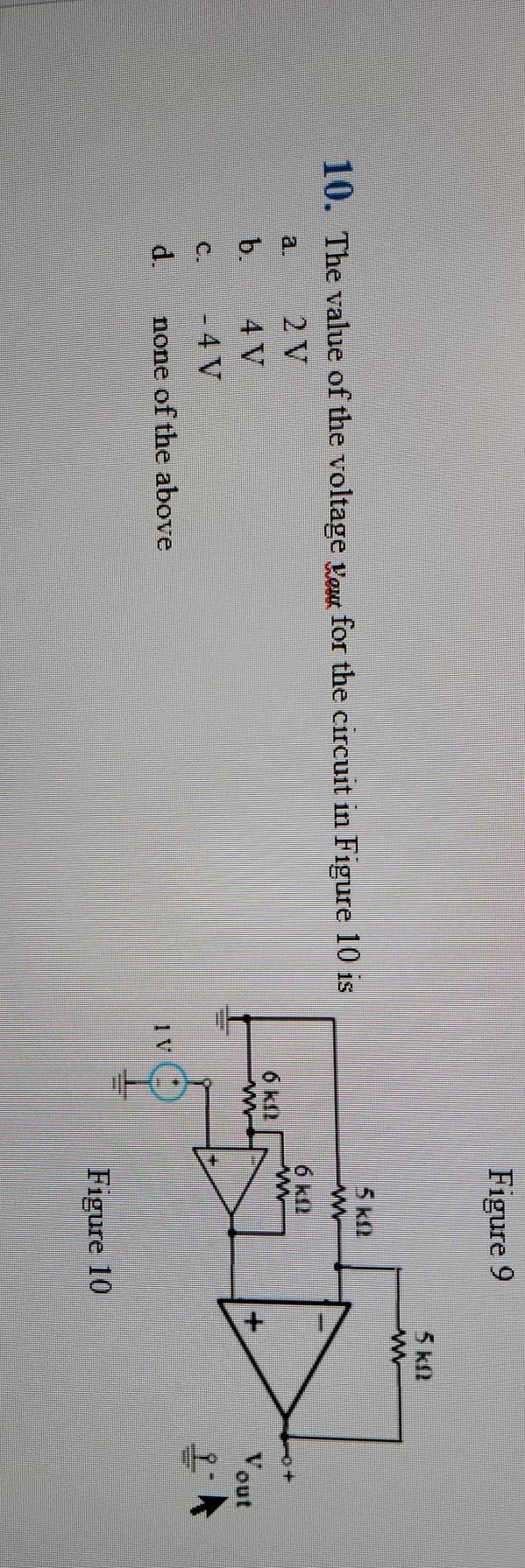 Solved Figure 9 5 ka 5 kA www 6 kA W + 10. The value of the | Chegg.com