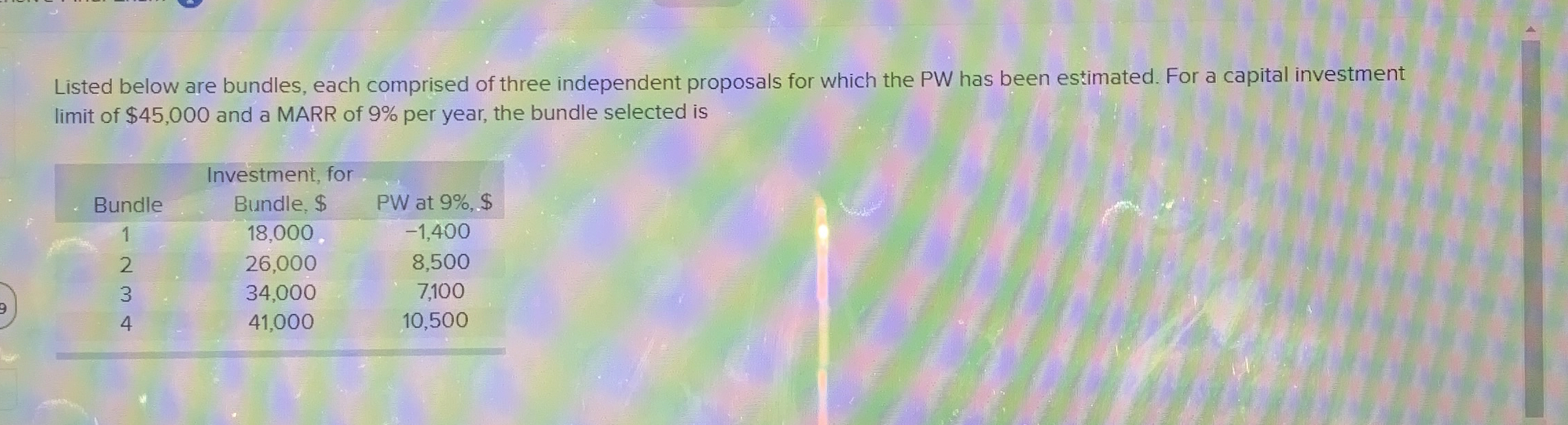 Solved Listed below are bundles, each comprised of three | Chegg.com