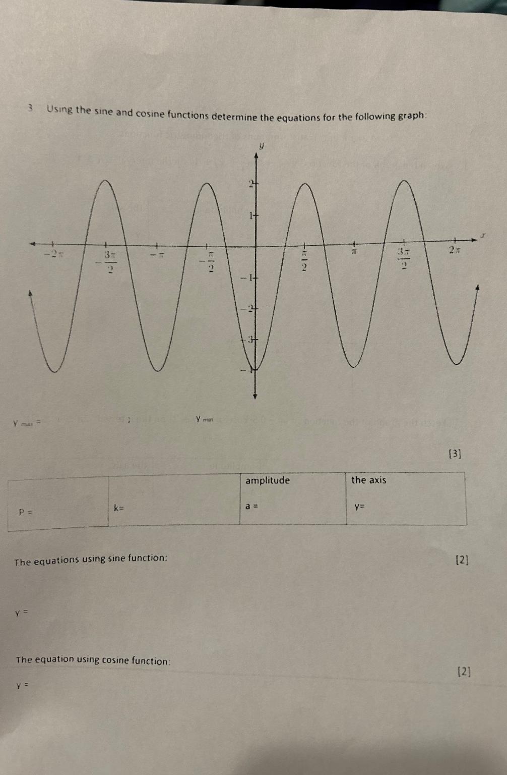 Solved 3 ﻿Using the sine and cosine functions determine the | Chegg.com