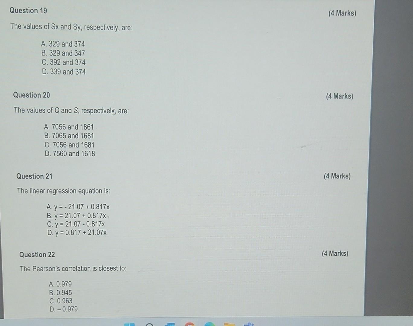 Solved Questions 19−23 refer to the problem below. The | Chegg.com