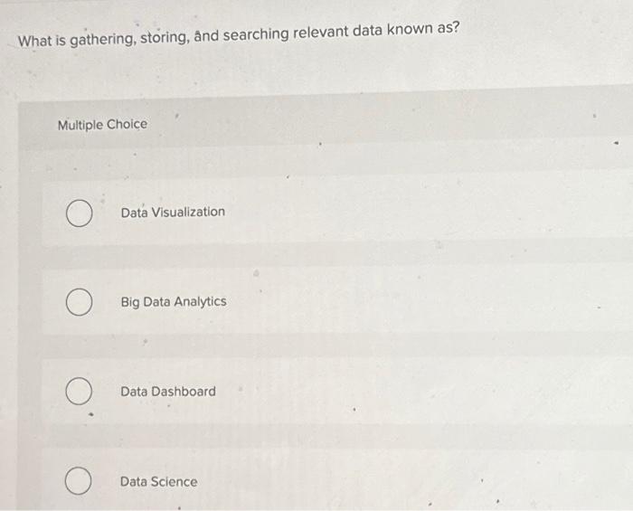 Solved What is gathering, storing, ând searching relevant | Chegg.com