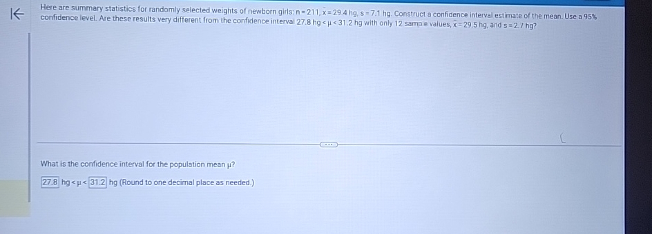 Solved Here are summary statistics for randomly selected | Chegg.com