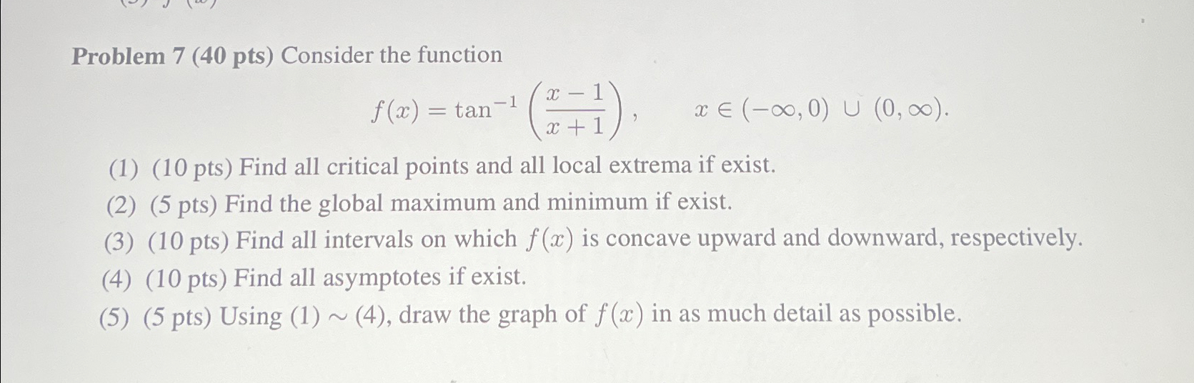 Solved Problem 7 (40 ﻿pts) ﻿Consider the | Chegg.com