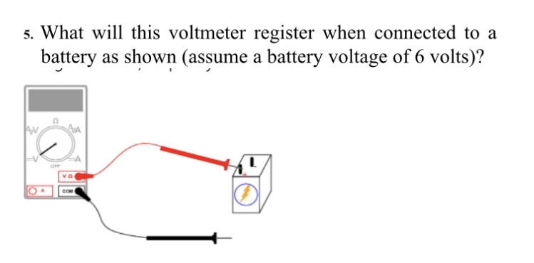 Solved What will this voltmeter register when connected to a | Chegg.com