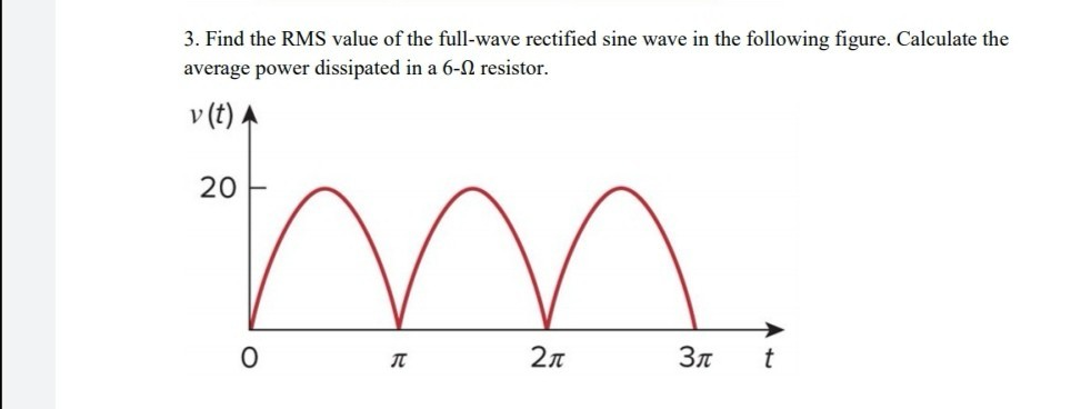 Solved 3. Find the RMS value of the full-wave rectified sine | Chegg.com