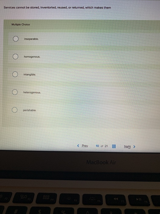 Solved Services cannot be stored, inventoried, reused, or | Chegg.com
