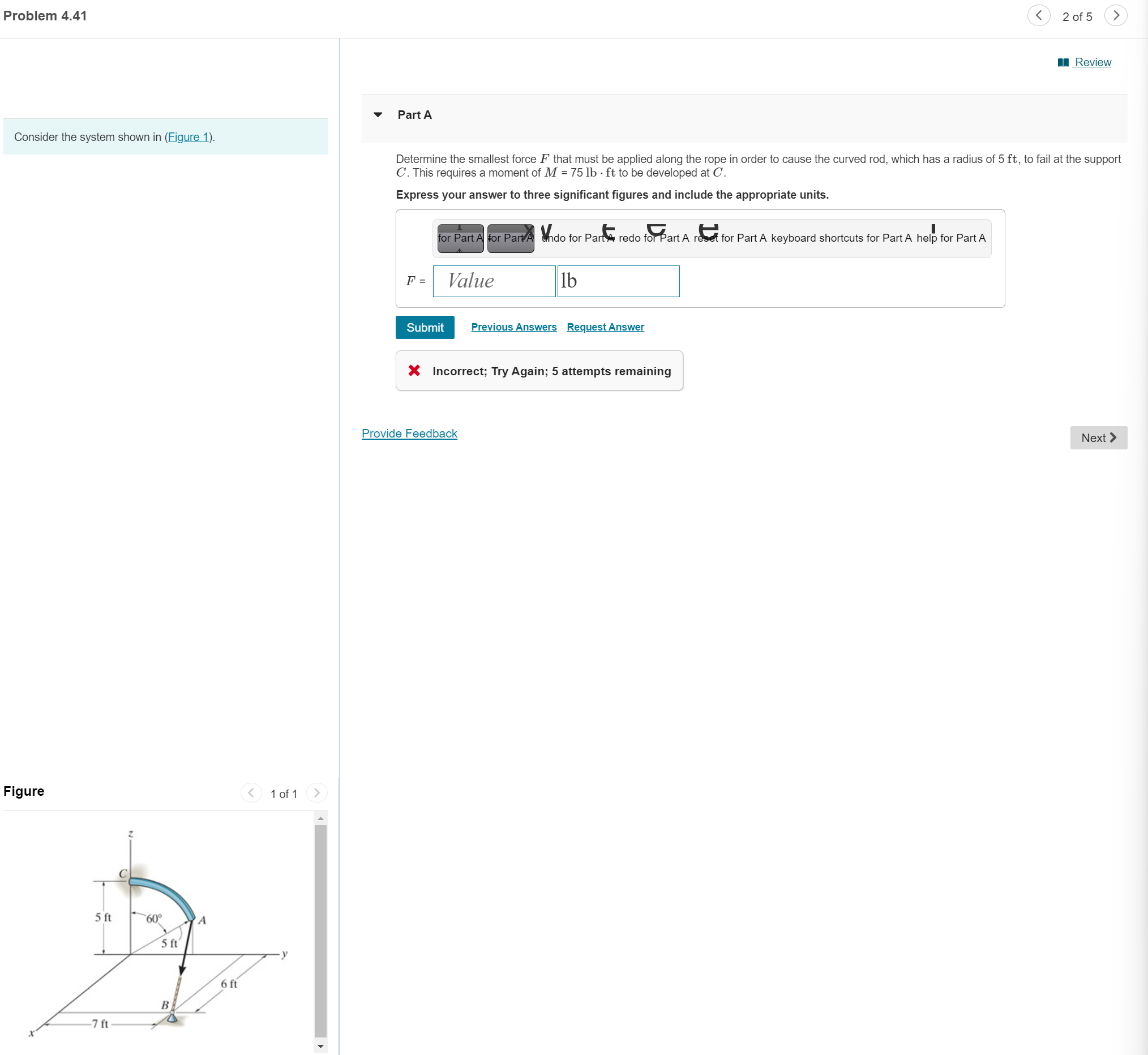 Solved Part ADetermine the smallest force F ﻿that must be | Chegg.com