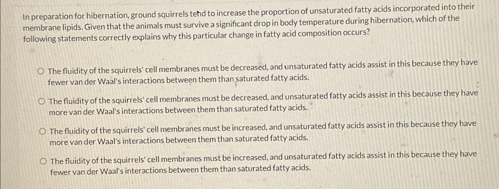 Solved In preparation for hibernation, ground squirrels teid | Chegg.com