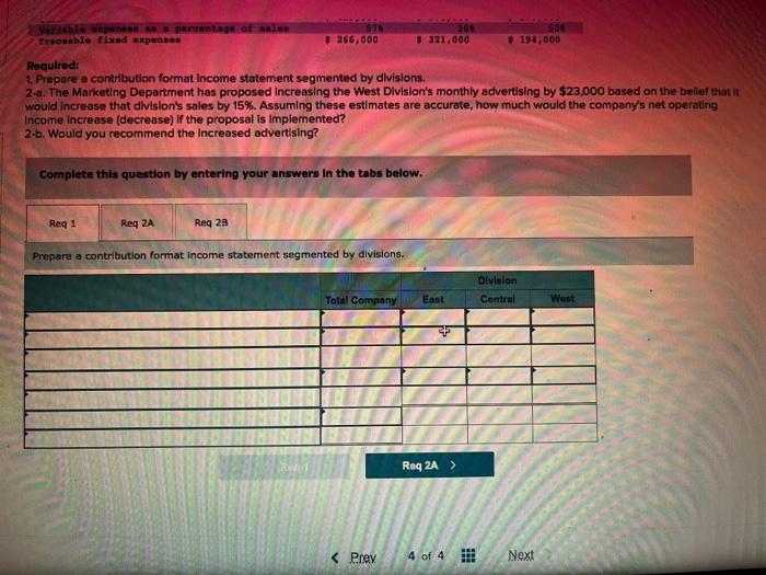 Solved Exercise 6-11 (Algo) Segmented Income Statement | Chegg.com