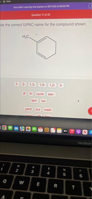 [Solved]: de the correct IUPAC name for the compound shown