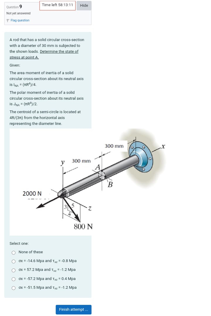 Solved Question 9A rod that has a solid circular | Chegg.com