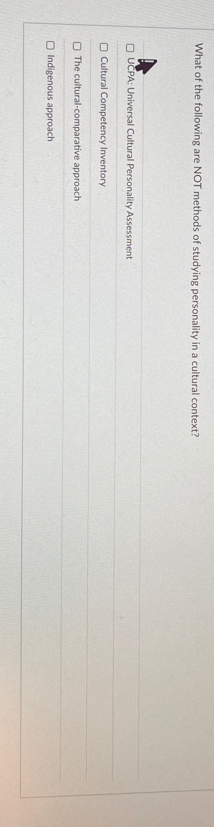 Solved What of the following are NOT methods of studying | Chegg.com