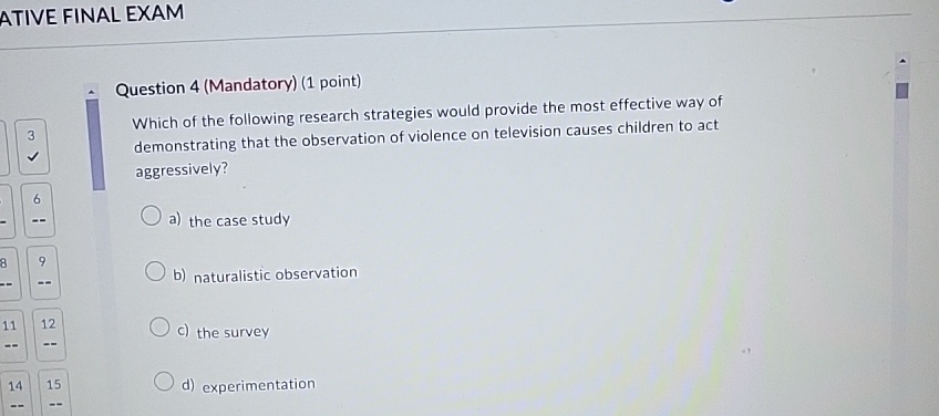 Solved ATIVE FINAL EXAMQuestion 4 (Mandatory) (1 | Chegg.com
