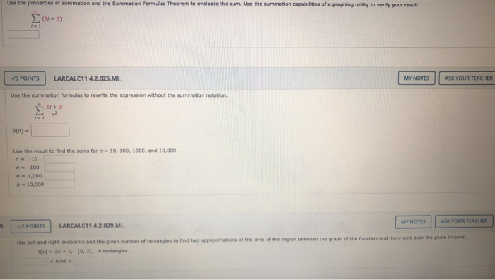Solved Use the properties of summation and the Summation | Chegg.com