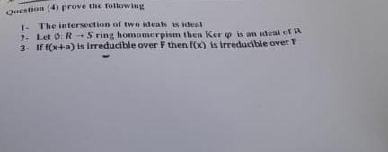 Solved Question (4) ﻿prove the foltowing1- ﻿The intersection | Chegg.com