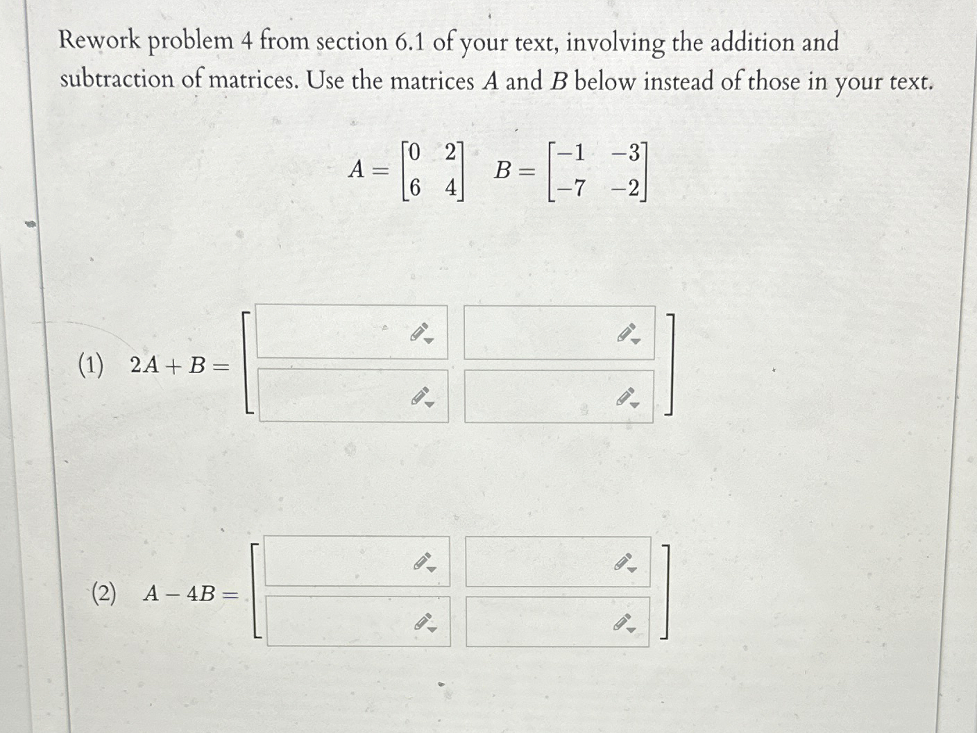 Solved Rework problem 4 ﻿from section 6.1 ﻿of your text, | Chegg.com